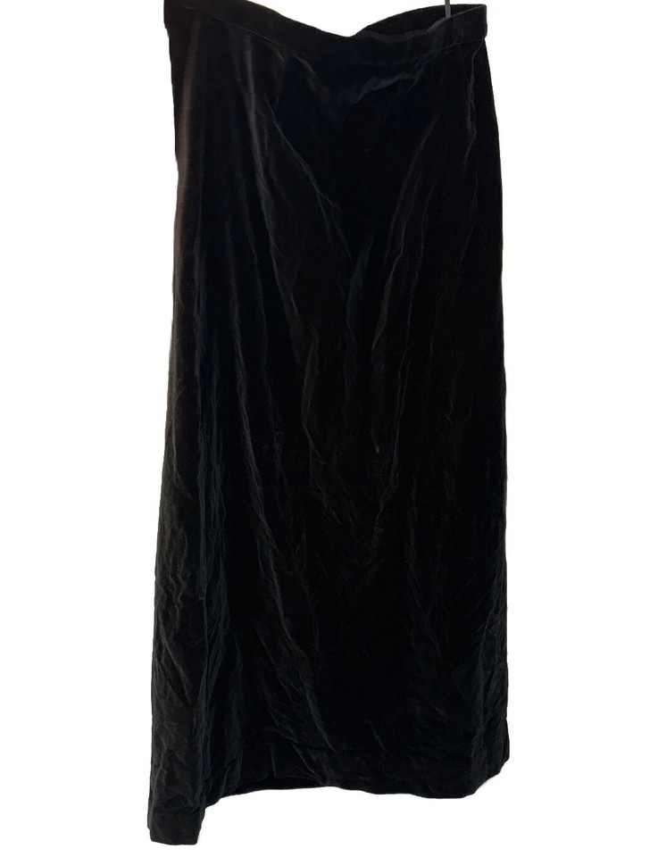 Edith Flagg California Velvet Maxi Skirt Long Black Holiday Women’s ...