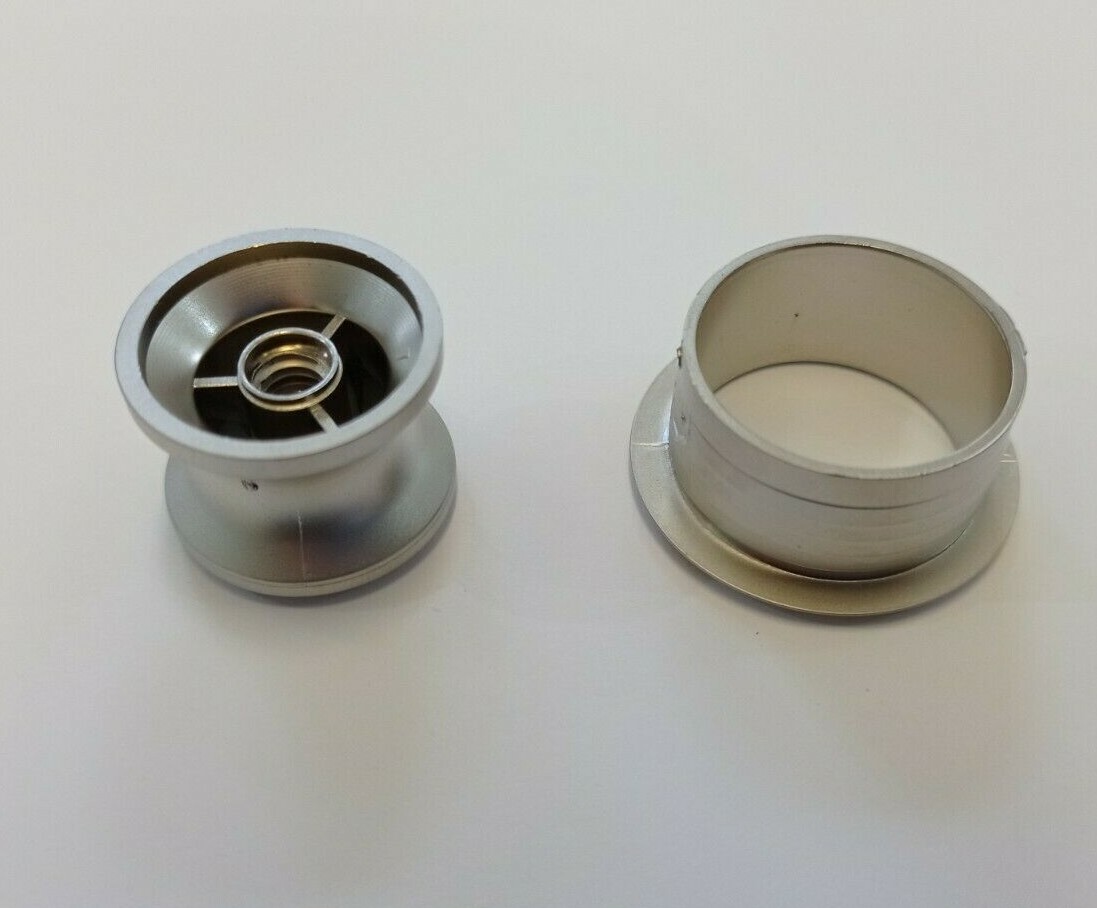 Nickel Push Button and Rosette for Caravan or Motorhome Wardrobe Door ...