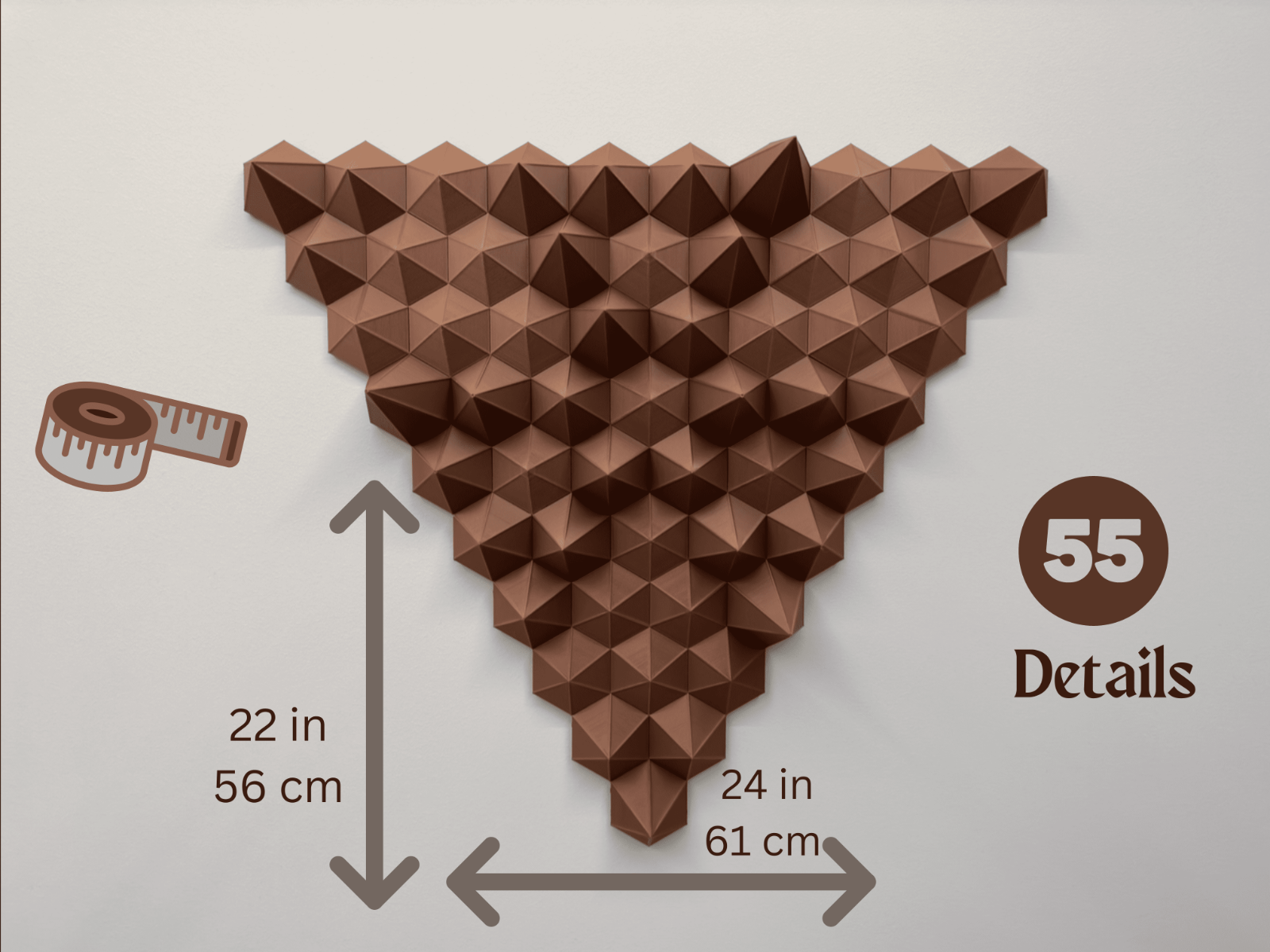 Bronze wall sculpture: Triangle | 3D printed wall decor | Modern Art | eBay