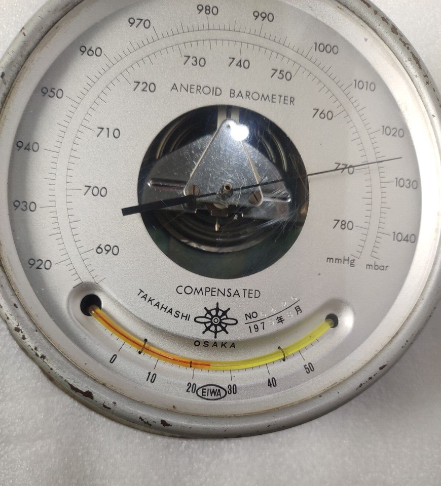 Large Takahashi Osaka Ships Boat Marine Weather Aneroid Barometer ...