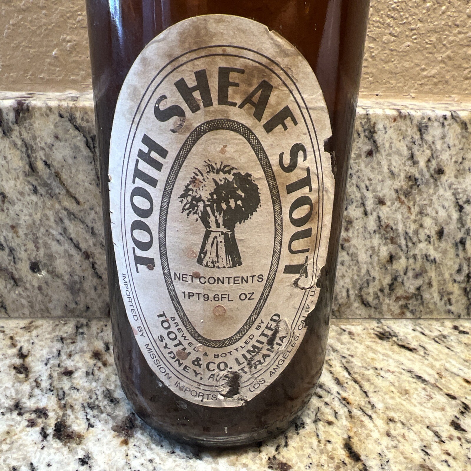 Tooth Sheaf Stout Beer Bottle Import Sydney Australia | eBay