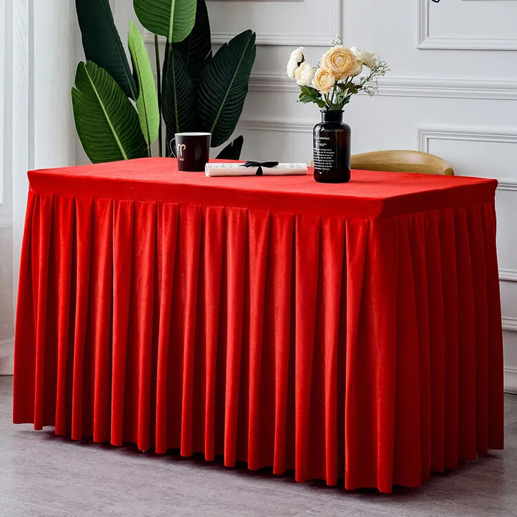 1Pc Tablecloth Rectangular Conference Table Cover Skirt for Party Desk ...