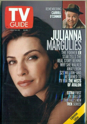 TV GUIDE -2001 -JULIANNA MARGULIES COVER +CARROLL O'CONNOR +STAR TREK ...