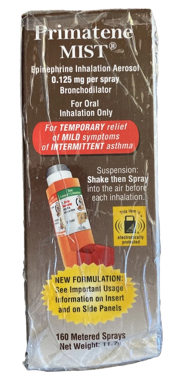 Primatene 1 Mist Asthma Relief Inhaler 160 Metered Spray 1.25mg Per ...