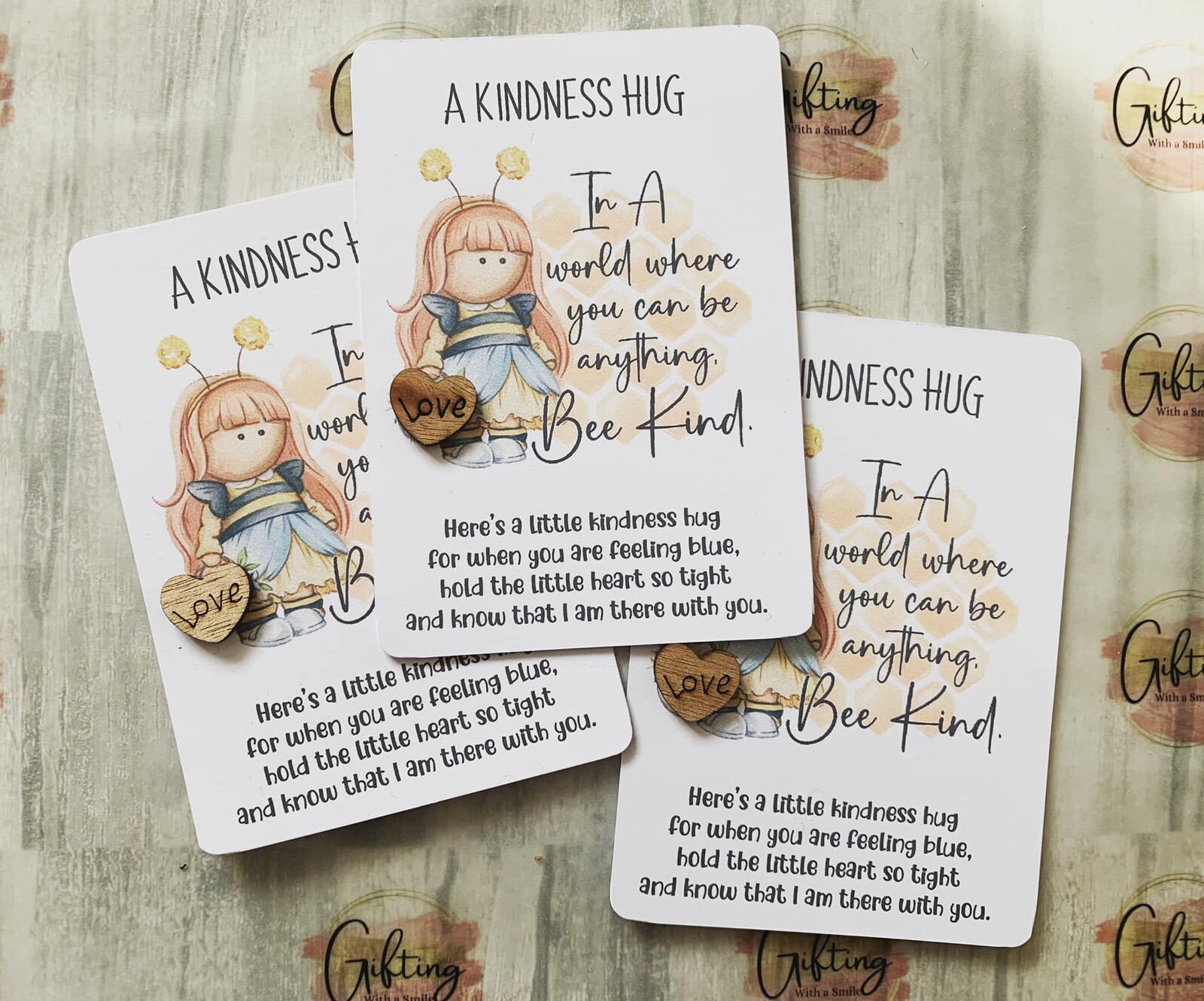 A7 little heart pocket hug, Kindness Hug, Mental Health Gift, Keepsake ...