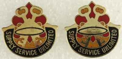 Vintage US Military DUI Insignia Pin Set SUPPLY SERVICE UNLIMITED 227th ...