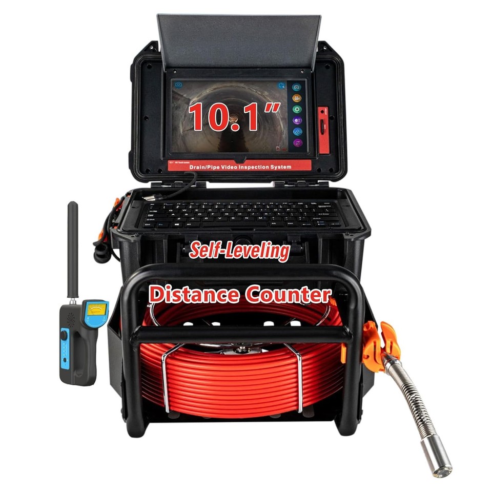 Sewer Camera 165ft/50m 16GB Self-Leveling Drain Camera with 10.1 ...