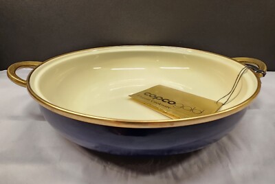 Vtg COPCO Gold Sam Lebowitz Colbalt Blue Open Buffet Server Pan #710 ...
