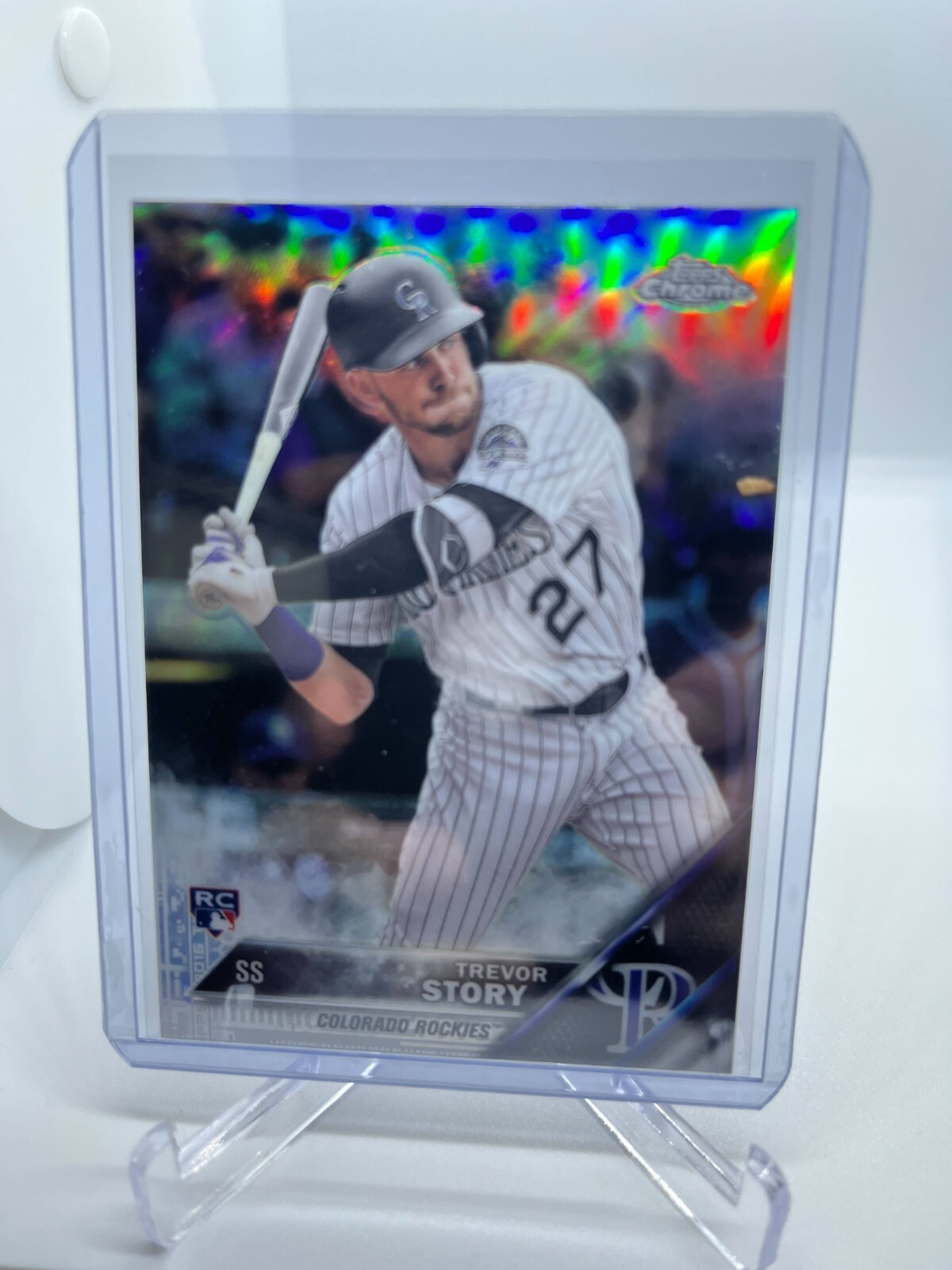 2016 TOPPS CHROME TREVOR STORY REFRACTOR ROOKIE CARD RC ROCKIES BOSTON ...