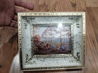 Antique Frame Art scenery white silver gold | eBay