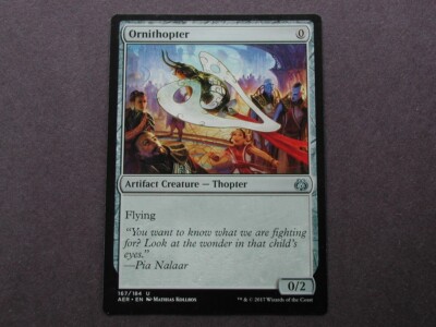 2017 MTG U Artifact Creature "Ornithopter" NM+ Magic Card #167 AER ZERO ...