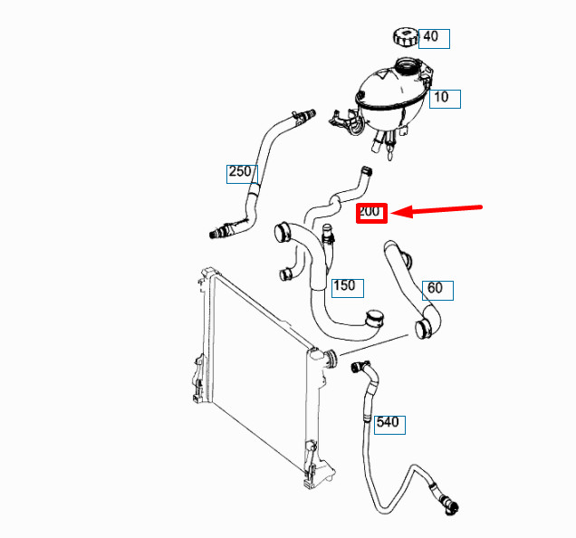 MERCEDES-BENZ A207 E350 CDI Right Side Water Coolant Hose A2075010982 ...