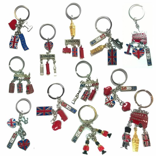Set of 12X LOVE LONDON UK GB BRIT UNION JACK KEYRINGS ENGLAND SOUVENIRS ...