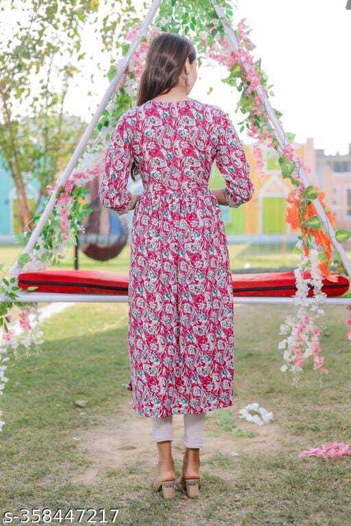 Beautiful Nayera Cut Kurta Indian Designer Anarkali Tunic Kurti Women's ...