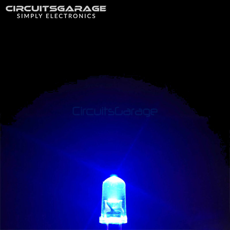 50 X 5mm Ultra Bright Water Clear Blue LED Light Emitting Diode Bulb ...