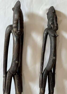 A rare pair of African Rhythm Senufo Pounder Male and Female Figures 28 ...