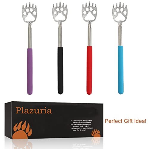 4Pack Extendable Bear Claw Telescoping Back Scratcher Metal Retractable ...