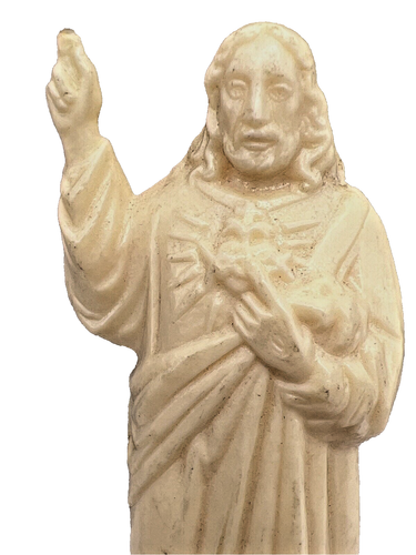 Vintage Plastic Sacred Heart of Jesus Dashboard Magnet Statue Car Auto ...