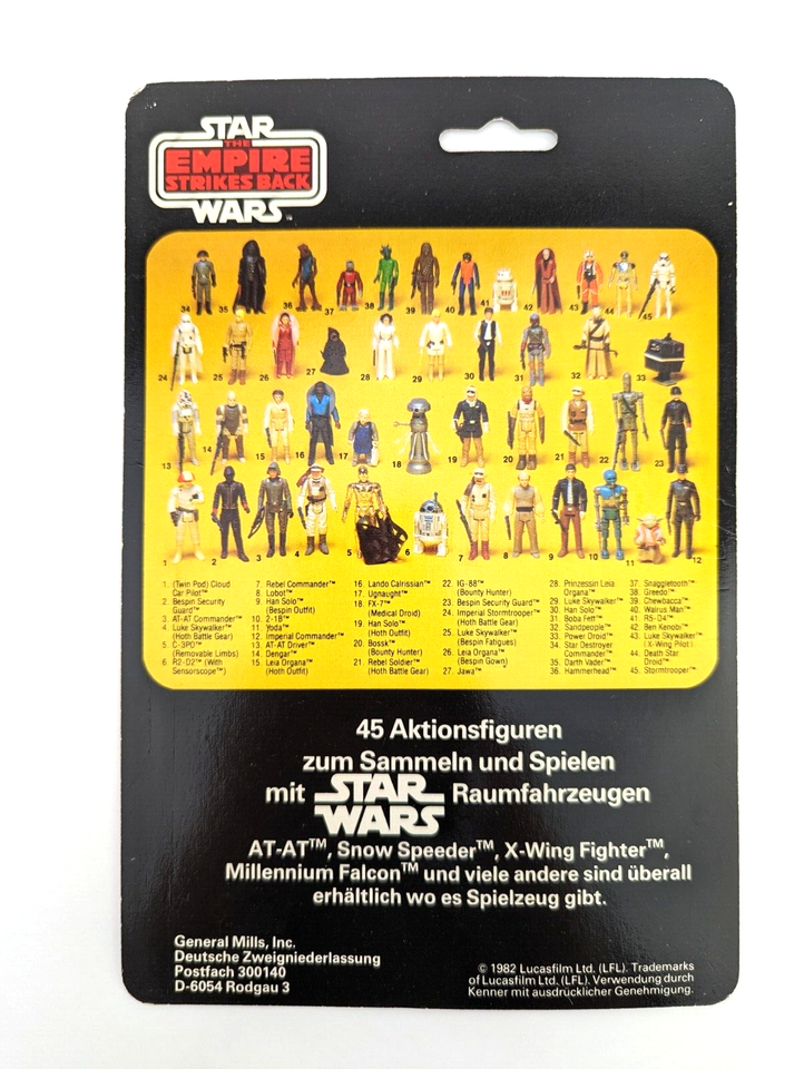 Star Wars Vintage 1982 General Mills Luke Skywalker Hoth German 45 Back ...