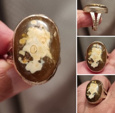 Agate خاتم عقيق سليماني مصورSulemani Natural Lady wear Hat ...