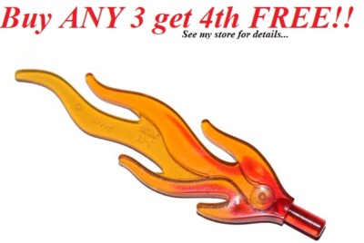 ☀️NEW Lego FLAME Fire LARGE 2.5" PIECE Marbled Red Orange TRANSLUCENT ...