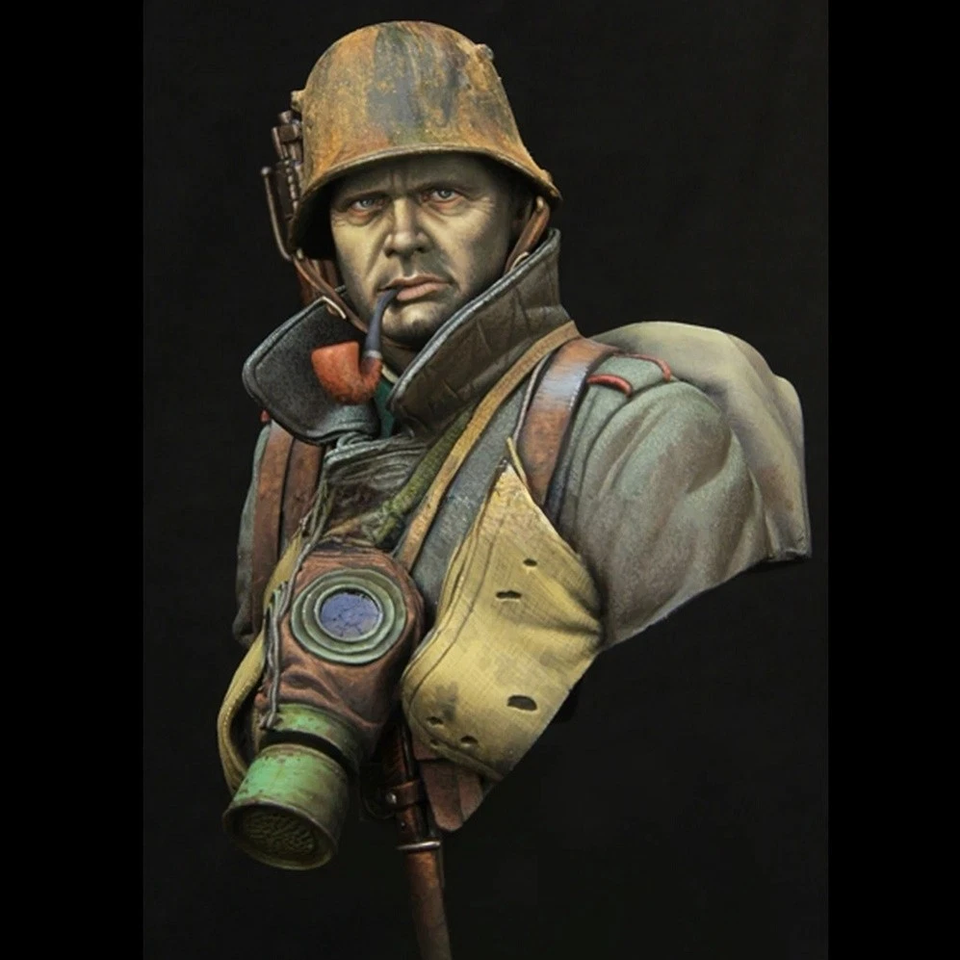 Unpainted 1/10 BUST German Stormtrooper WWI Resin Figure Model Kit ...