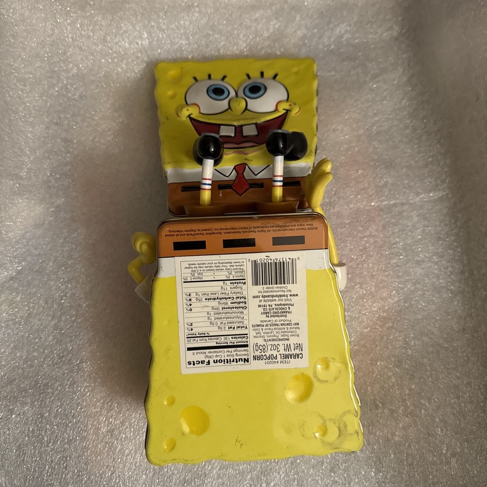 Vintage SpongeBob SquarePants 2002 Metal Candy Container Empty Free ...