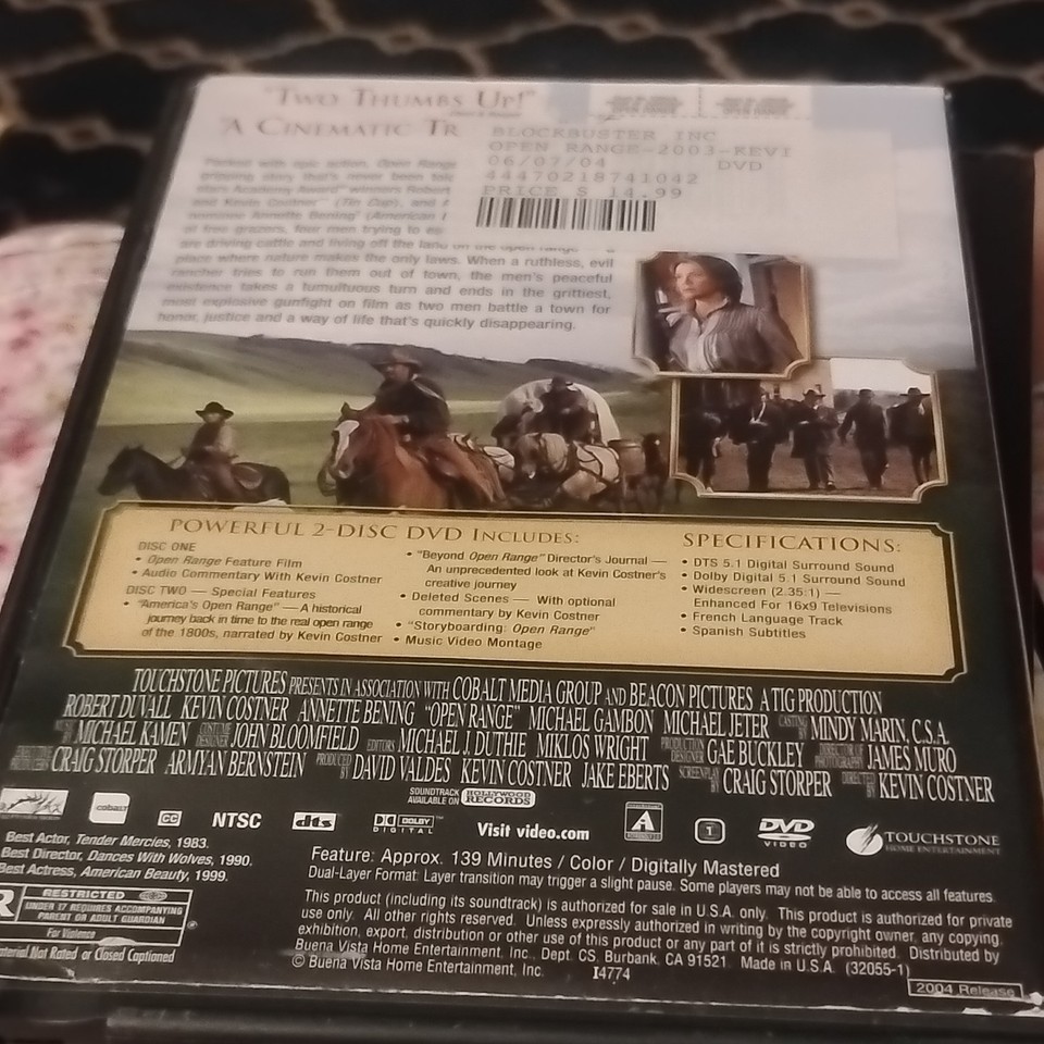 Touchstone Pictures Open Range DVD Collector's Edition Kevin Costner ...