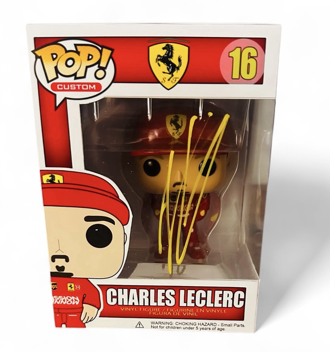 CHARLES LECLERC SIGNED F1 CUSTOM FUNKO POP FERRARI GRAND PRIX AUTOGRAPH ...