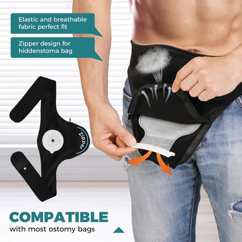 Ostomy Belt Black - Stealth Colostomy Belt for Ostomy Bag, Ostomy Wrap ...