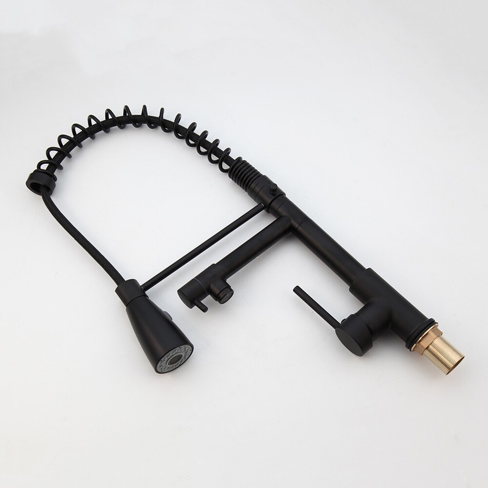 Swivel Kitchen Sink Faucet Pull Down Spray Spring Brass Single Handle ...