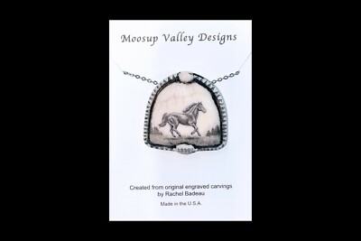 Horse Pin/Pendant. Moosup Valley, Rachel Badeau, Etched | eBay
