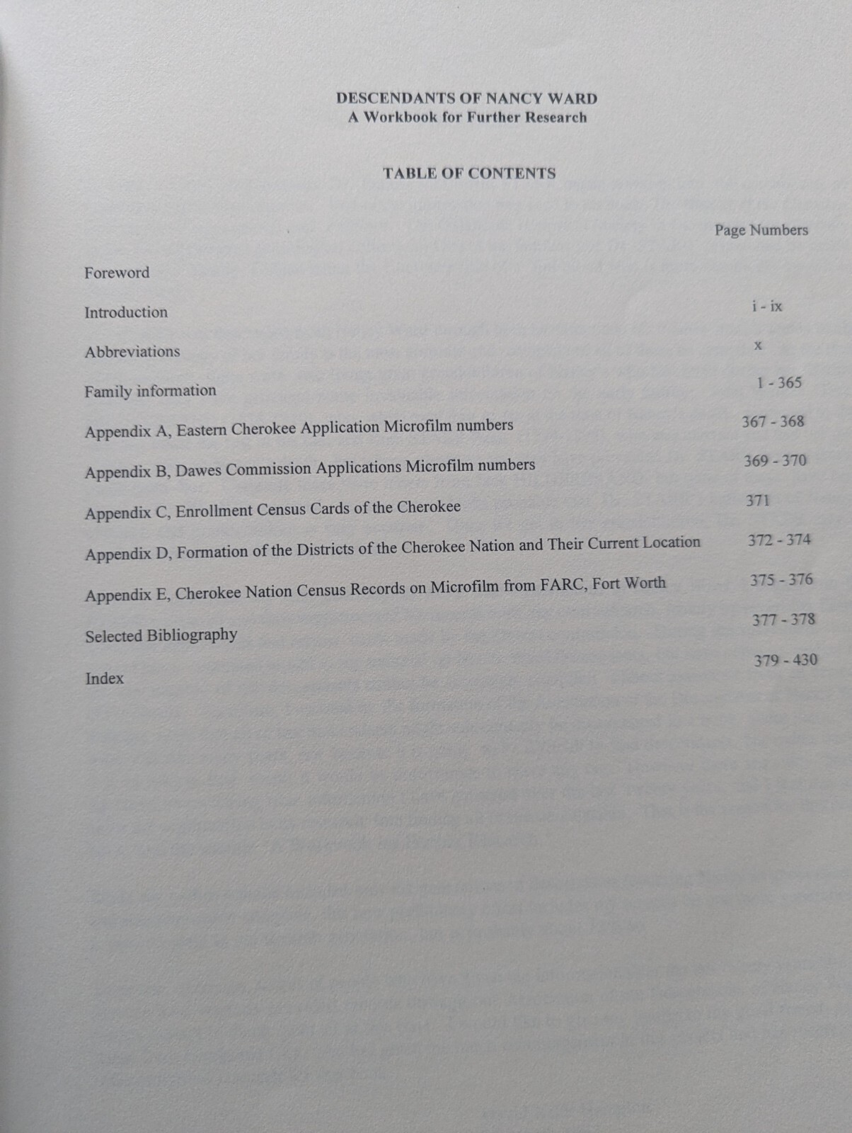 Descendants of Nancy Ward : A Workbook for Further Research by David K ...