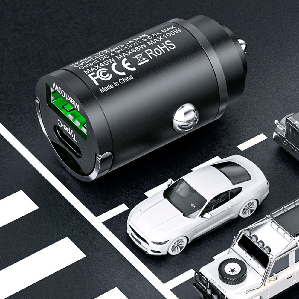 1x Mini USB Type-C PD Car Phone Charger Adapter 100W Fast Charging ...