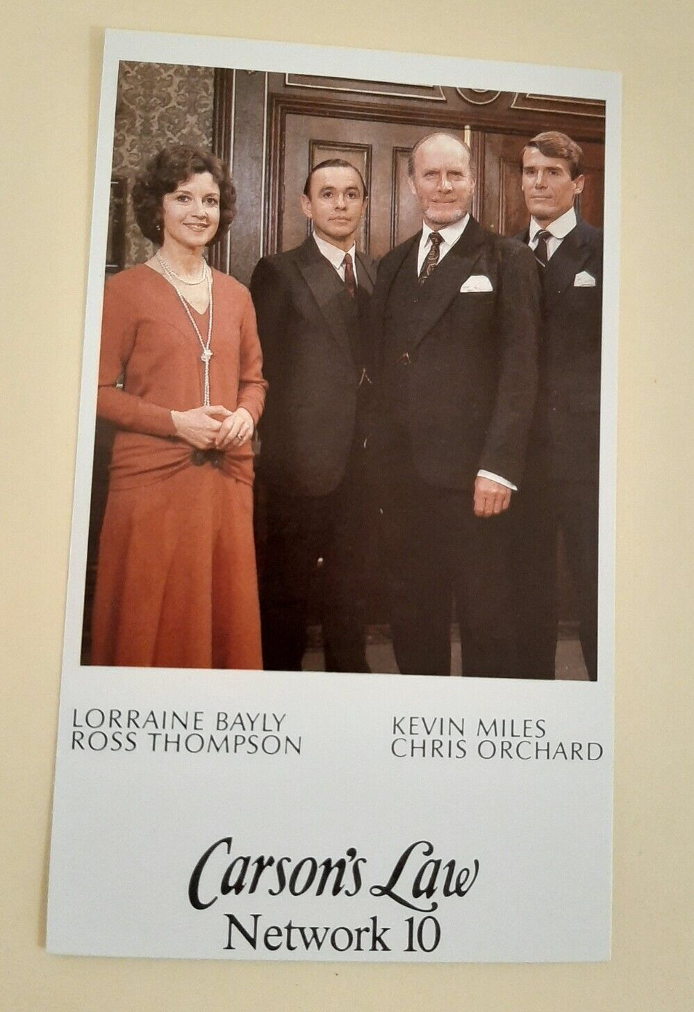 Carson's Law TV Fan Card Photo Channel 10 Lorraine Bayly and Kevin ...