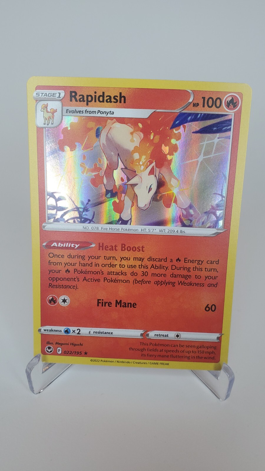 Holo Rapidash 022/195 Rare Silver Tempest Pokemon TCG NM/M Card | eBay