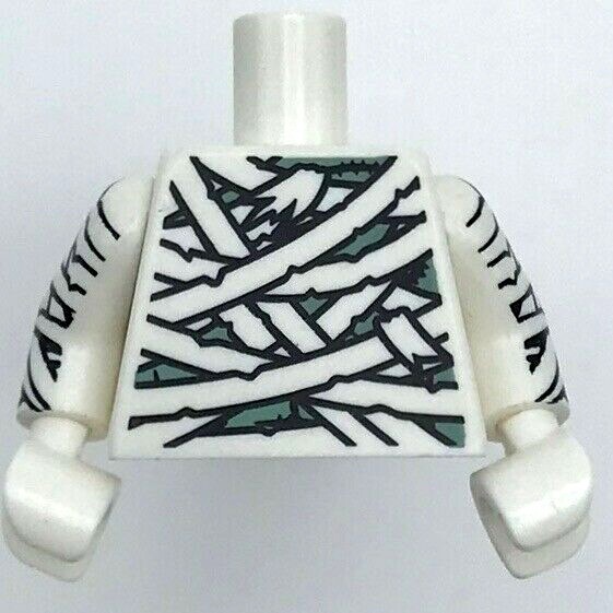 Lego New White Torso Mummy Wrapping Bandages over Sand Green Pattern ...
