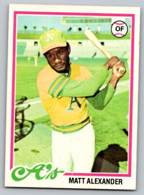 1978 Topps #102 Matt Alexander Oakland Athletics | eBay