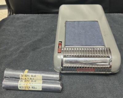 Vintage Moore Portable Cash Receipt Invoice Maker Register Heavy Metal ...