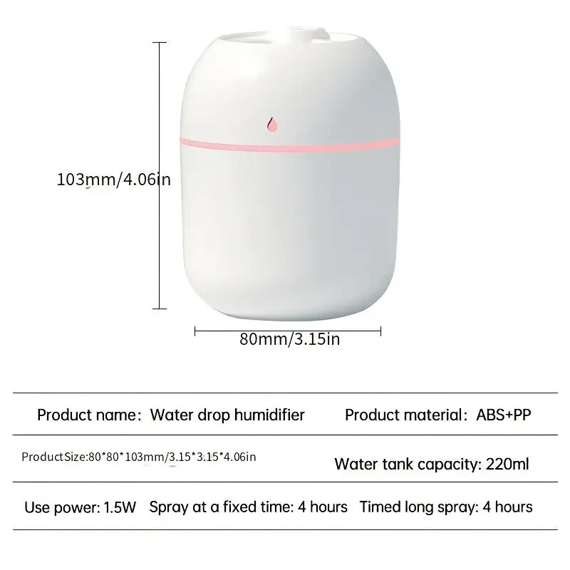 WHITE Portable Mini Humidifier 300ML - USB Desktop Humidifier 220ML USB charge | eBay