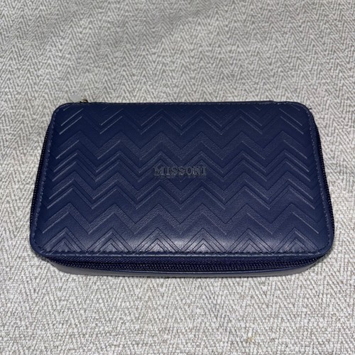 MISSONI Delta One First Class Amenity Kit zipper close navy blue NEW ...