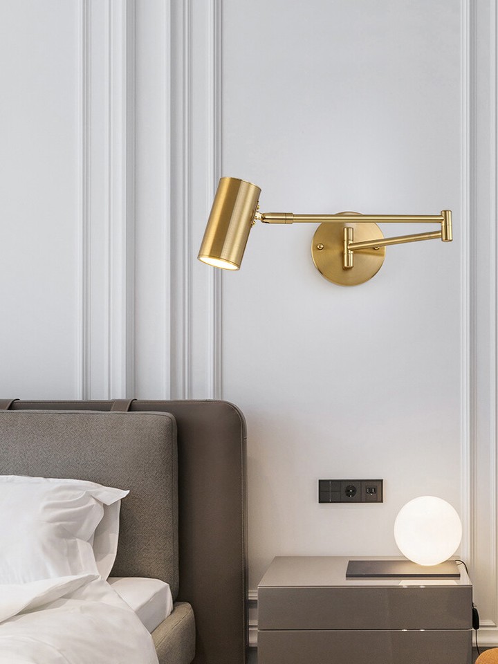Retro 5W COB LED Swivel Wall Sconce Lamp Fixture Retractable Bedside ...
