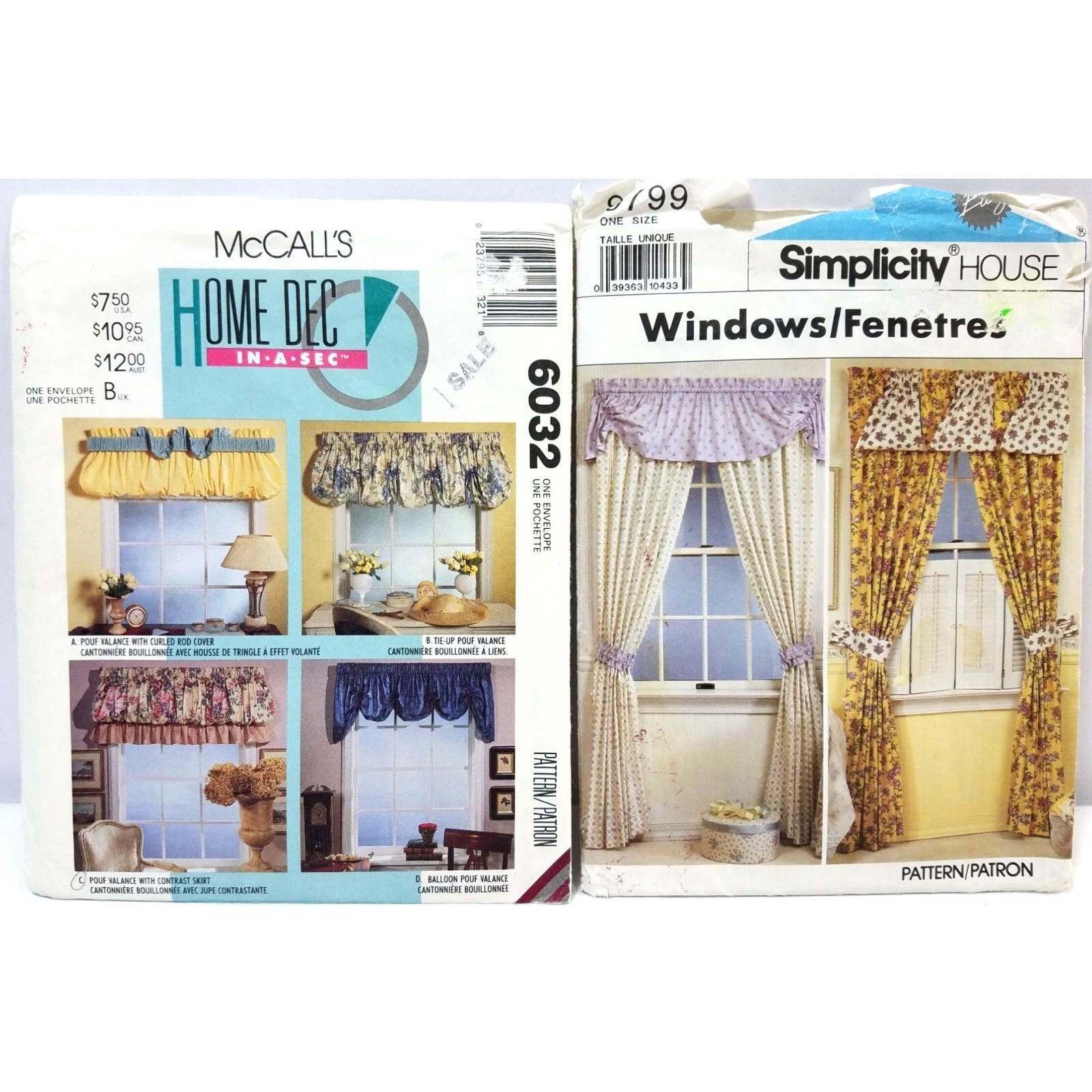 Simplicity House McCalls Sewing Patterns curtains valance draped swag ...