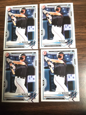 JOE MACK 2021 BOWMAN DRAFT CARD BD-159 MIAMI MARLINS (4-CARD FIRST ...