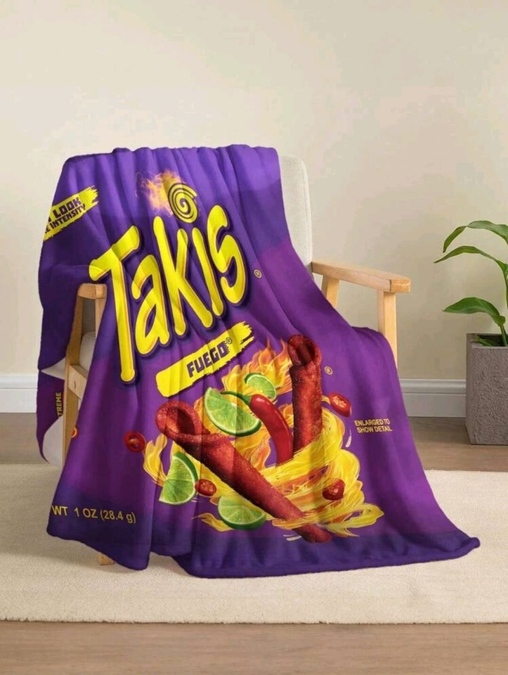 Takis Blanket Plush Fuego Flannel Throw Cozy Camping Gift New Sealed ...