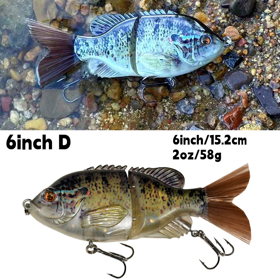 Fishing Lure Swimbaits Hard Bait Crankbait Sunfish Muskie Bass Bait 6 ...