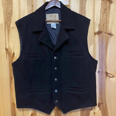Schaefer Outfitter Vest Men's XL Black Wool USA Ranchwear Western ...