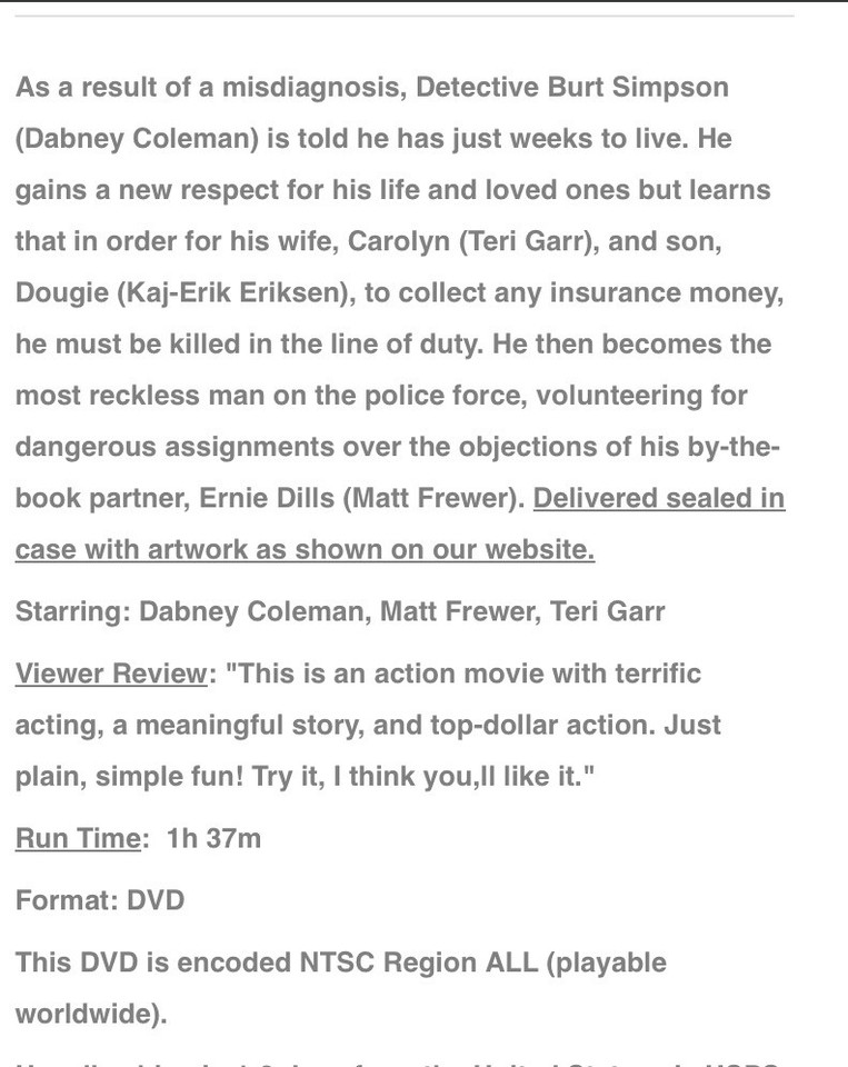 Short Time DVD Dabney Coleman Teri Garr | eBay