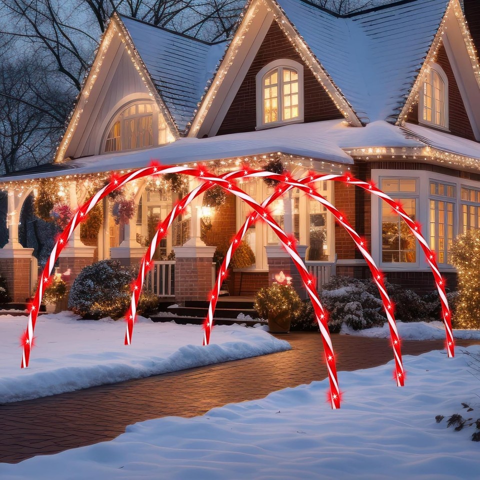 10Ft Christmas Candy Light Arch LED Christmas Outdoor Arches Decor ...