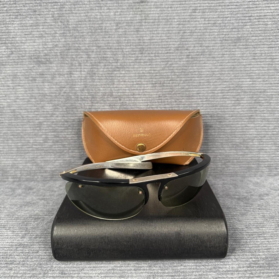 Vintage Renauld France Continental Sunglasses Silver W/ Original Case ...